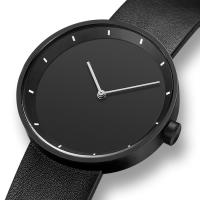 China Seamless Strap Ultra Thin Quartz Watch Leather Watch For Men for sale
