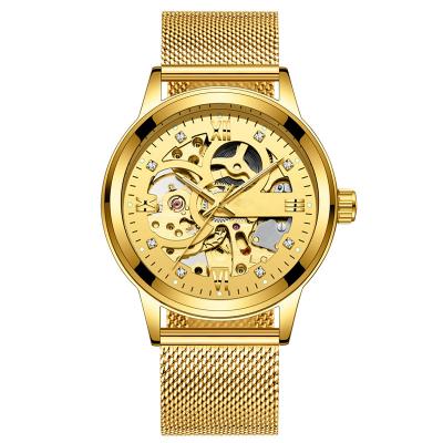 China Transparent Diamond Mechanical Watch  Light Luxury Business Alloy Man Watches for sale