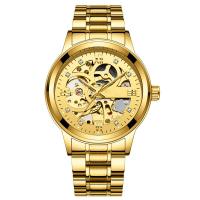 China Transparent Diamond Mechanical Watch  Light Luxury Business Alloy Man Watches for sale