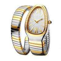 China Serpentine Female Chain Wrist Watches , ODM Quartz Movt Genuine Diamond Watch for sale