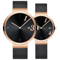 China Hidden Clasp Couple Quartz Watch 5bar Water proof 36mm Diameter for sale