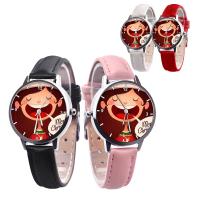 China 25g Children'S Analog Watch , 38mm Dial Leather Band Quartz Watch for sale