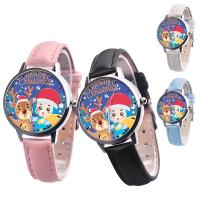 China 25g Children'S Analog Watch , 38mm Dial Leather Band Quartz Watch for sale
