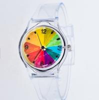 China Plastic Sport Watch Transparent Strap 40mm Dial ODM Available for sale