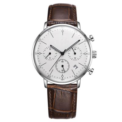 China 3eye Mens Luminous Watches , 6hands Metal Wrist Watch waterproof for sale