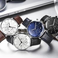China 3eye Mens Luminous Watches , 6hands Metal Wrist Watch waterproof for sale