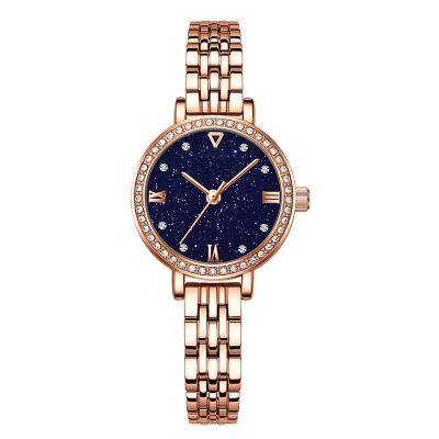 China Blue Sandstone Women Quartz Wrist Watch 11mm Thickness 3ATM Antiwater for sale