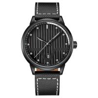 China Leather Black Metal Wrist Watch Sword Shaped 3hands SUS316L Material for sale
