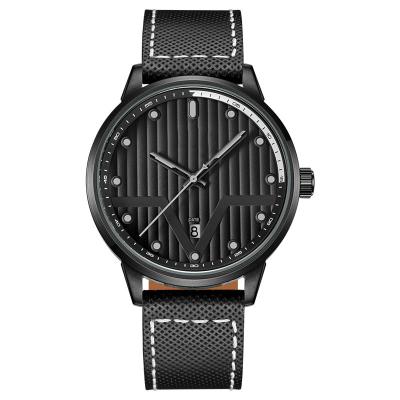 China Leather Black Metal Wrist Watch Sword Shaped 3hands SUS316L Material for sale