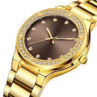China ROHS Genuine Diamond Quartz Watch , Hardlex Diamond Bracelet Watch For Ladies for sale