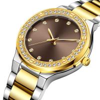 China ROHS Genuine Diamond Quartz Watch , Hardlex Diamond Bracelet Watch For Ladies for sale