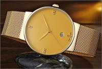 China 316L Steel Back Cover Quartz Watches Stainless , Gold Tone Stainless Steel Watch for sale