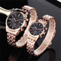 China Antiscratch Couple Quartz Watch Hardened Glazed 3eye Sixneedle for sale