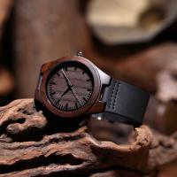 China Hardlex mirror Mens Wooden Watches Engraved black sandalwood for sale