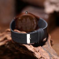 China Hardlex mirror Mens Wooden Watches Engraved black sandalwood for sale