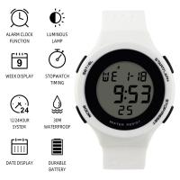 China Colorful LCD Digital Hand Watch With Original Silicone Rubber Strap for sale
