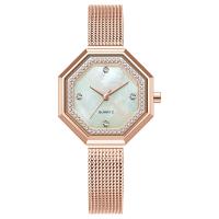 China Exquisite Diamond Female Watch Japanese Movement Waterproof Steel Mesh Belt for sale