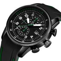China Multifunctional Mens Aviation Watches Quartz Movement with Silicone Band for sale