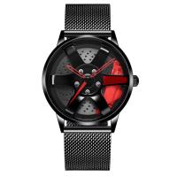 China Racing Wheel Design Hollow Disc Watch Men's Alloy Strap Quartz Watch for sale