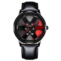 China Racing Wheel Design Hollow Disc Watch Men's Alloy Strap Quartz Watch for sale
