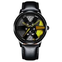 China Racing Wheel Design Hollow Disc Watch Men's Alloy Strap Quartz Watch for sale