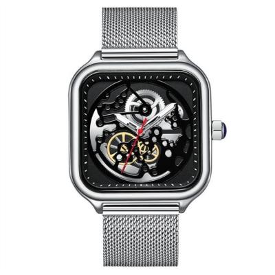 China Charm Hollow Mechanical Men's Watch Japan Movt Womens Square Quartz Watch for sale