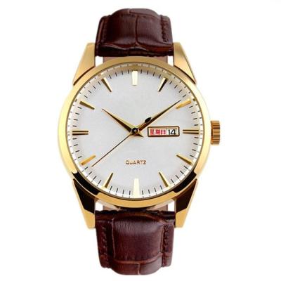 China Couple Quartz Movement Watches With Leather Strap Classic Slub Pattern Business for sale