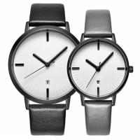 China Couple Waterproof Quartz Watch With Calendar Simple Date No Digital Dial for sale
