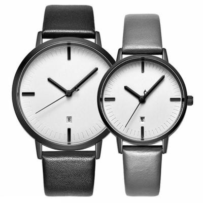 China Couple Waterproof Quartz Watch With Calendar Simple Date No Digital Dial for sale