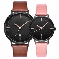 China Couple Waterproof Quartz Watch With Calendar Simple Date No Digital Dial for sale