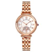China Vintage Dial Diamond Ladies Quartz Watch Dia 26.5mm Star Moon Steel Band for sale