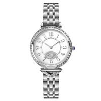 China Vintage Dial Diamond Ladies Quartz Watch Dia 26.5mm Star Moon Steel Band for sale