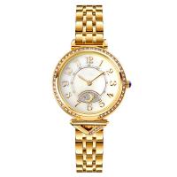 China Vintage Dial Diamond Ladies Quartz Watch Dia 26.5mm Star Moon Steel Band for sale