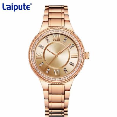 China Aolly Case Women Quartz Wrist Watch Diamond Set Steel Belt 20cm Strap for sale