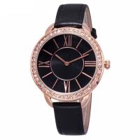 China 9.8mm Dial Diamond Quartz Watch 2035 Movement Leather Encrusted for sale