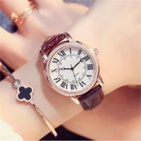 China PU Leather Diamond Quartz Watches 377 Battery Roman Scale Water Diamond for sale