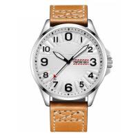 China Double Calendar Alloy Quartz Wrist Watch 45mm Dial PU Chronograph for sale