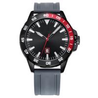 China 252mm Strap Silicone Sport Man Watch 3ATM Quartz Movement With Bezel for sale