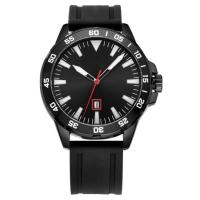 China 252mm Strap Silicone Sport Man Watch 3ATM Quartz Movement With Bezel for sale