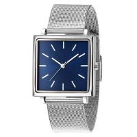 China Stainless Steel Square Dial Watch Stylish Simple Mesh Belt 32mm Case for sale