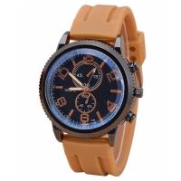 China Silicone Band Couple Quartz Watch Sports Men Silicone Strap 48mm Dial for sale