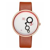China 220mm Strap Women Quartz Watch PU Nubuck Leather Mineral Tempered Glass for sale