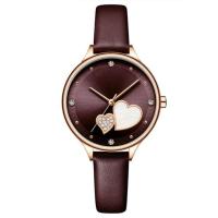China Rhinestone Leather Diamond Quartz Watch Plexiglass Mirror 9mm Case for sale