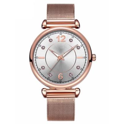China Ladies Mesh Belt Diamond Luminous Watch Waterproof Metal  226mm Perimeter 3ATM for sale