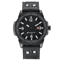 China Alloy Quartz Battery Wristwatches Leather Men Cool 3atm Waterproof 46mm Dia for sale