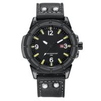 China Alloy Quartz Battery Wristwatches Leather Men Cool 3atm Waterproof 46mm Dia for sale