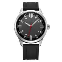 China Flawless Waterproof Silicone Male Watches Quartz Movement 41mm Dia for sale