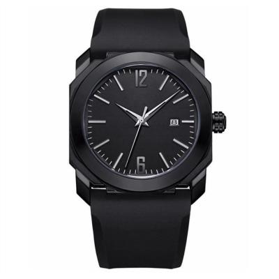 China 13mm Thickness Silicone Quartz Watch 2.5D Curved Square Calendar Tape for sale