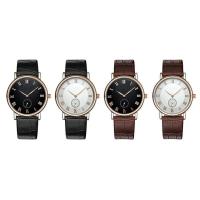 China Textured Leather Genuine Diamond Quartz Watch 40mm Dia PE21 Male Sports for sale