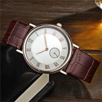 China Textured Leather Genuine Diamond Quartz Watch 40mm Dia PE21 Male Sports for sale